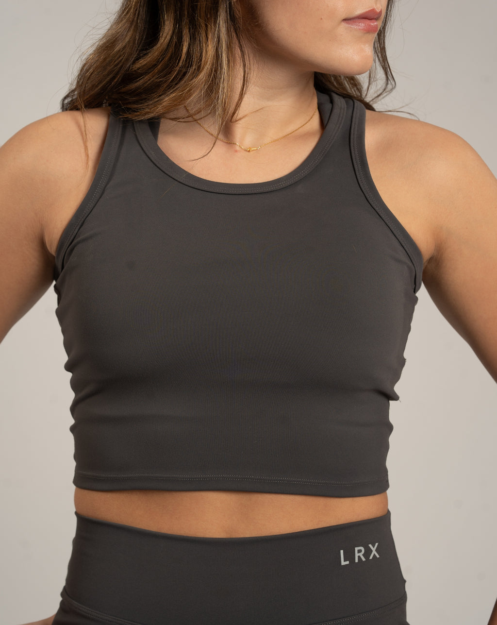 The Prescription Crop Tank - Graphite – LRX Apparel